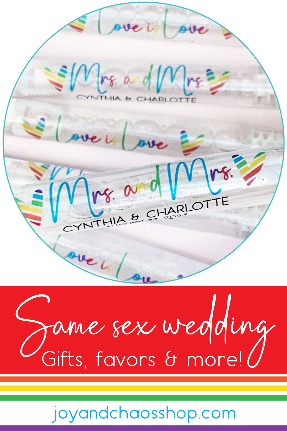 Same Sex Wedding Gifts & Favors – Joy & Chaos